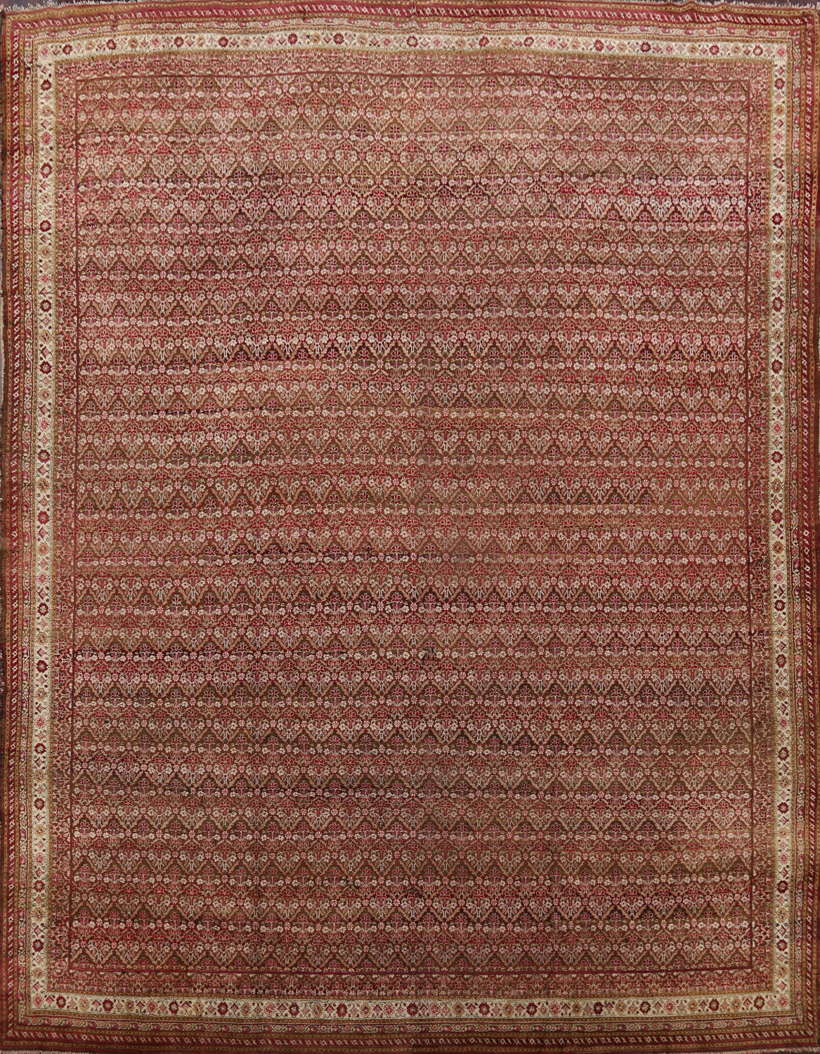 Antique Agra Taj Mahal Oriental Area Rug 12x13 Large