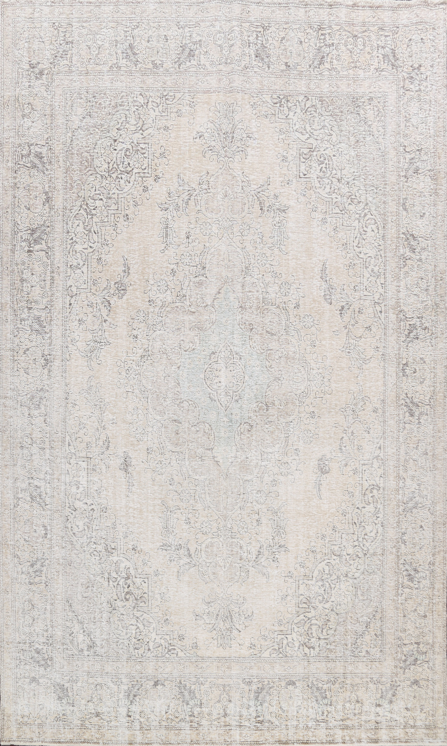 Muted Vintage Distressed Oriental Area Rug 10x12
