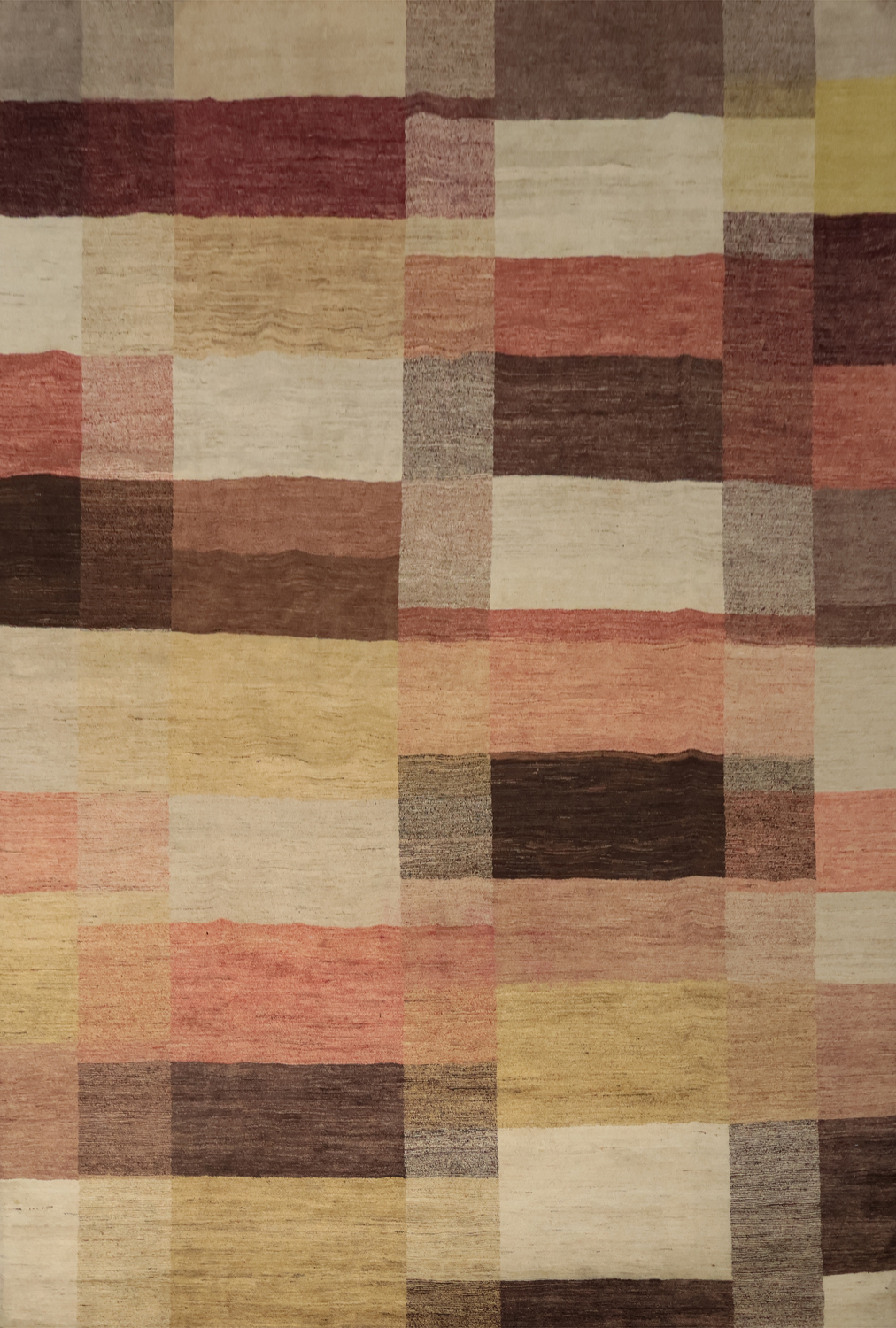 Multicolor Geometric Pattern Gabbeh Rug for Contemporary Spaces 10x14