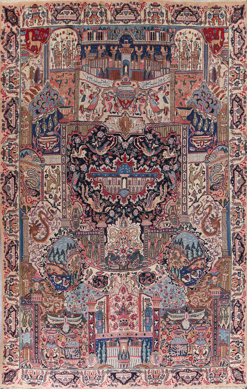 Dynasty Historical Pictorial Kashmar Persian Area Rug 10x13