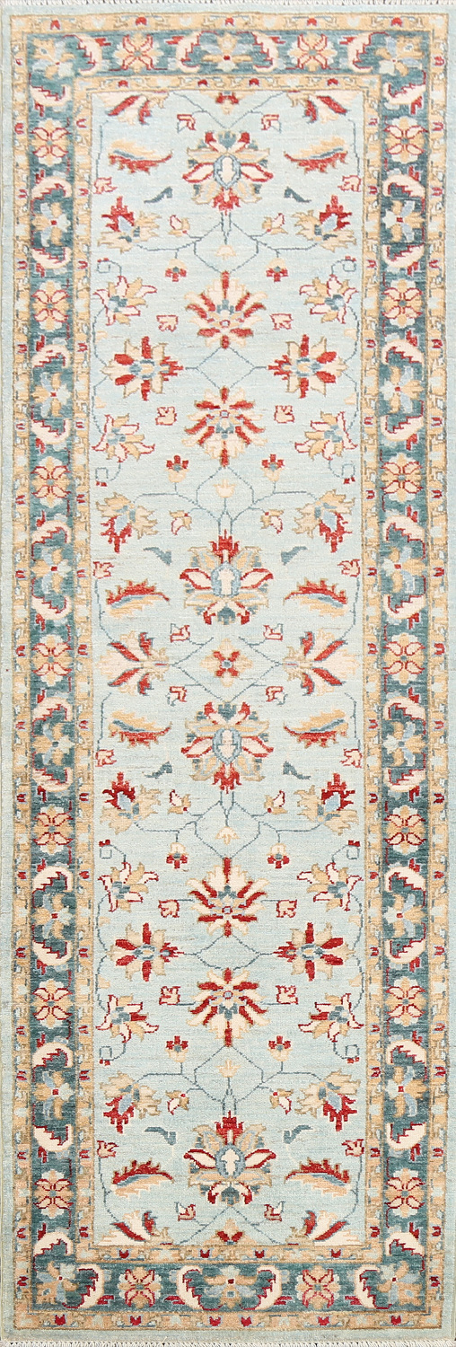 Vegetable Dye Floral Ziegler Oriental Runner Rug 3x8