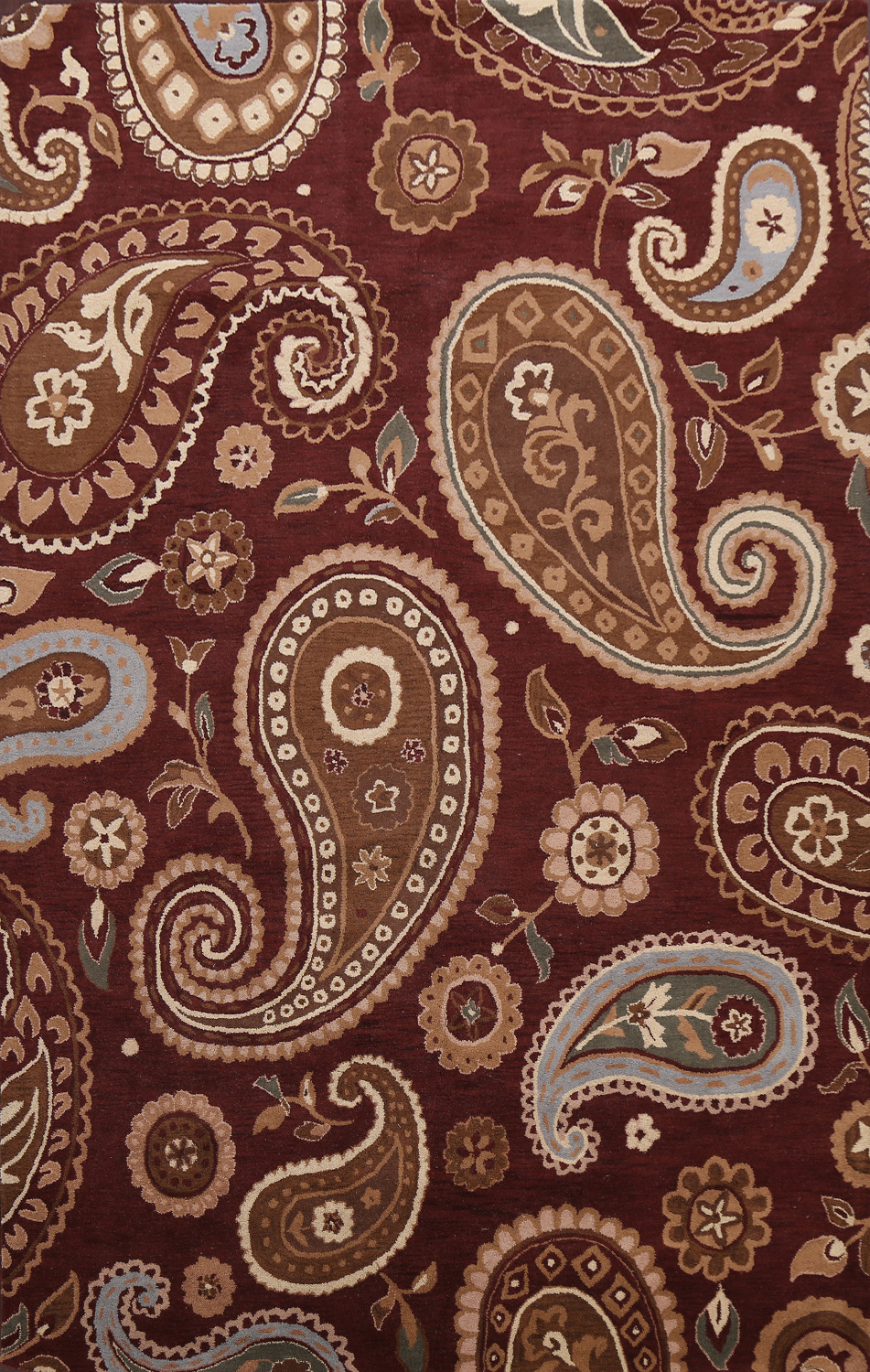 Paisley Floral Burgundy Area Rug 8x11