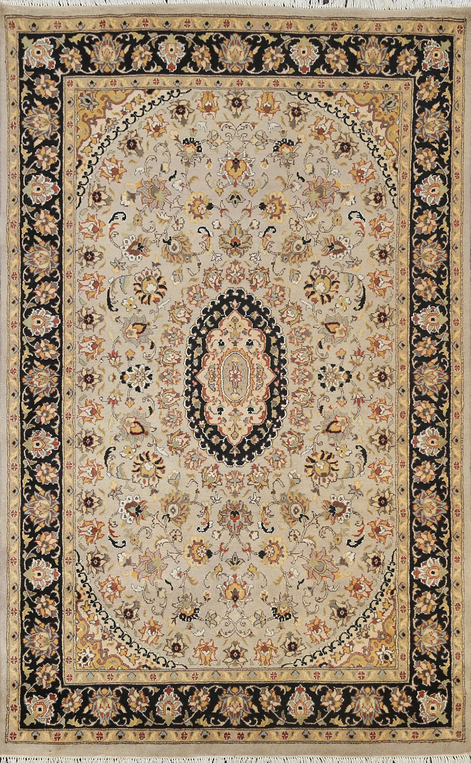 Vegetable Dye Floral Tabriz Oriental Area Rug 4x6