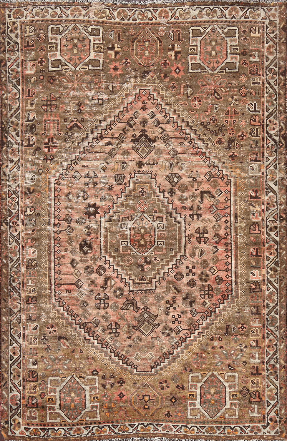 Antique Shiraz Persian Area Rug 5x7