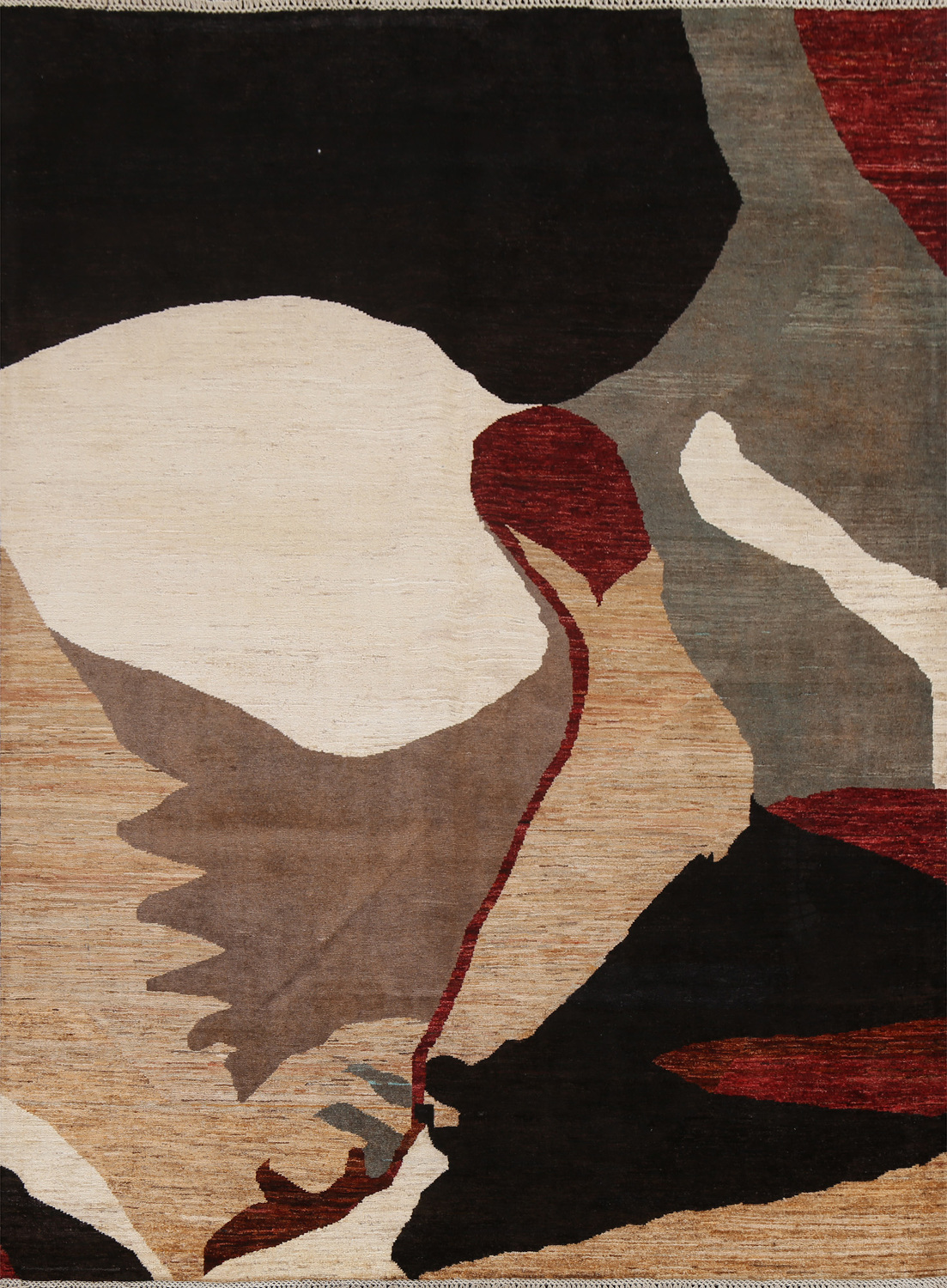 Vegetable Dye Abstract Wool Gabbeh Persian Area Rug 7x8