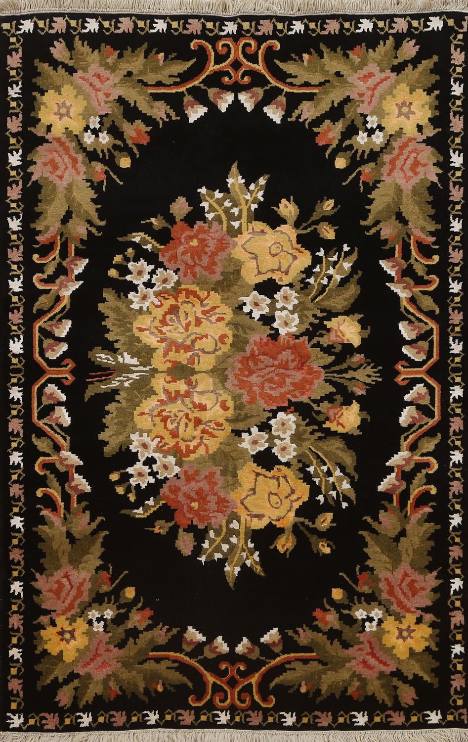 Vegetable Dye Wool Aubusson Oriental Rug 6x8