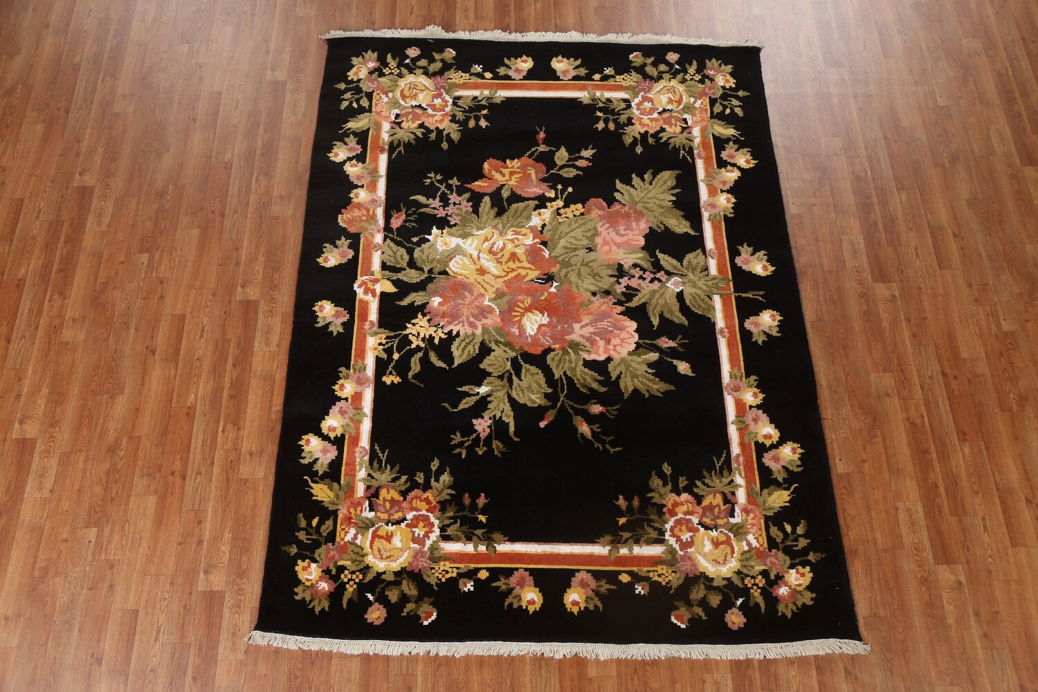 Vegetable Dye Wool Aubusson Oriental Rug 6x8