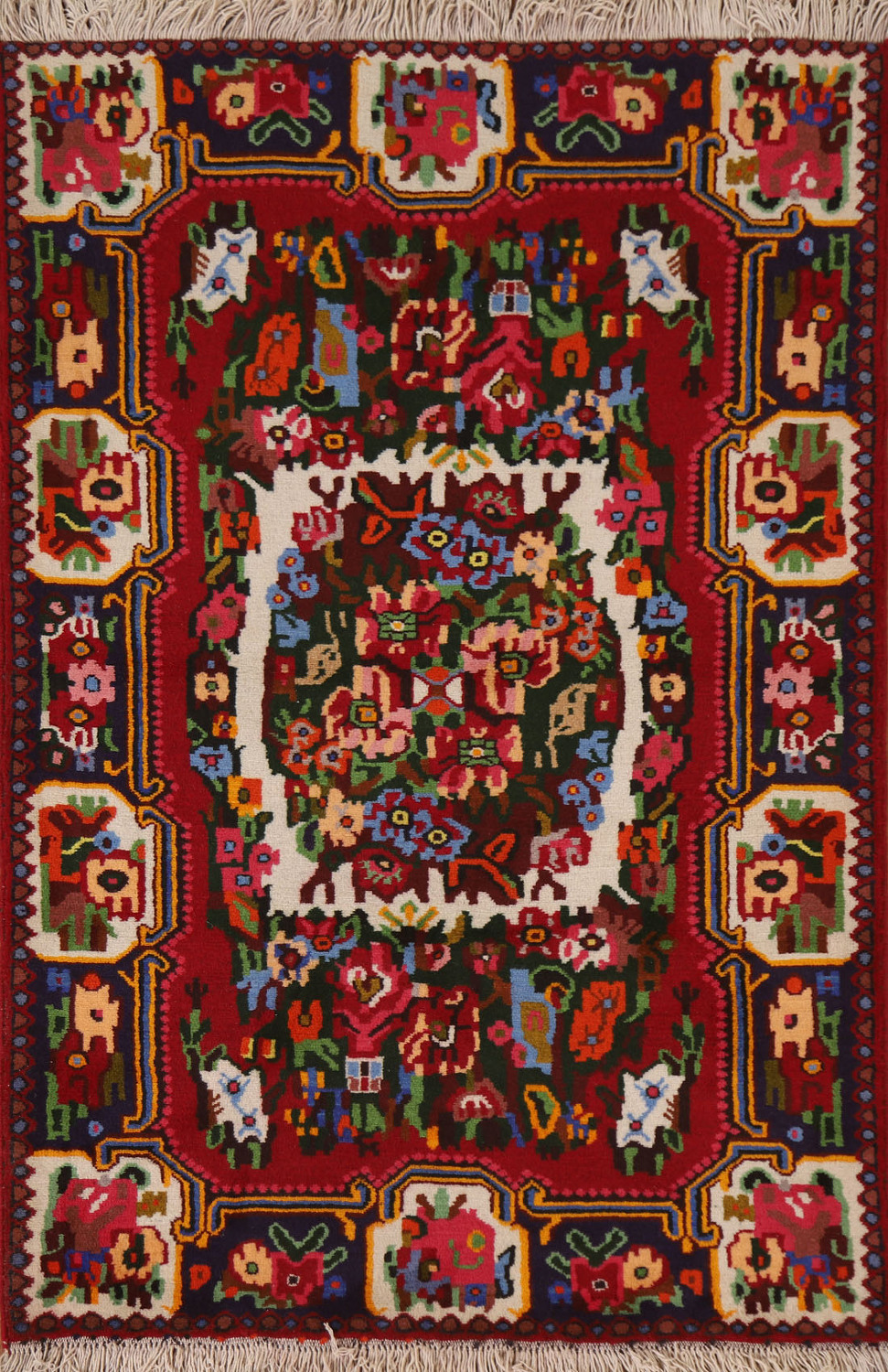 Victorian Style Bakhtiari Persian Area Rug 4x5