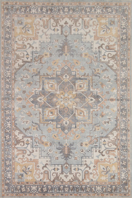 Light Blue Heriz Serapi Distressed Area Rug 8x10