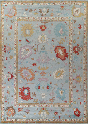 Light Blue Oushak Large Oriental Rug 12x16