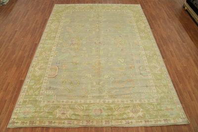 Handmade Floral Wool Oushak Indian Area Rug 9x12