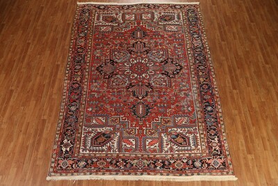 Pre-1900 Vegetable Dye Heriz Serapi Persian Area Rug 8x11