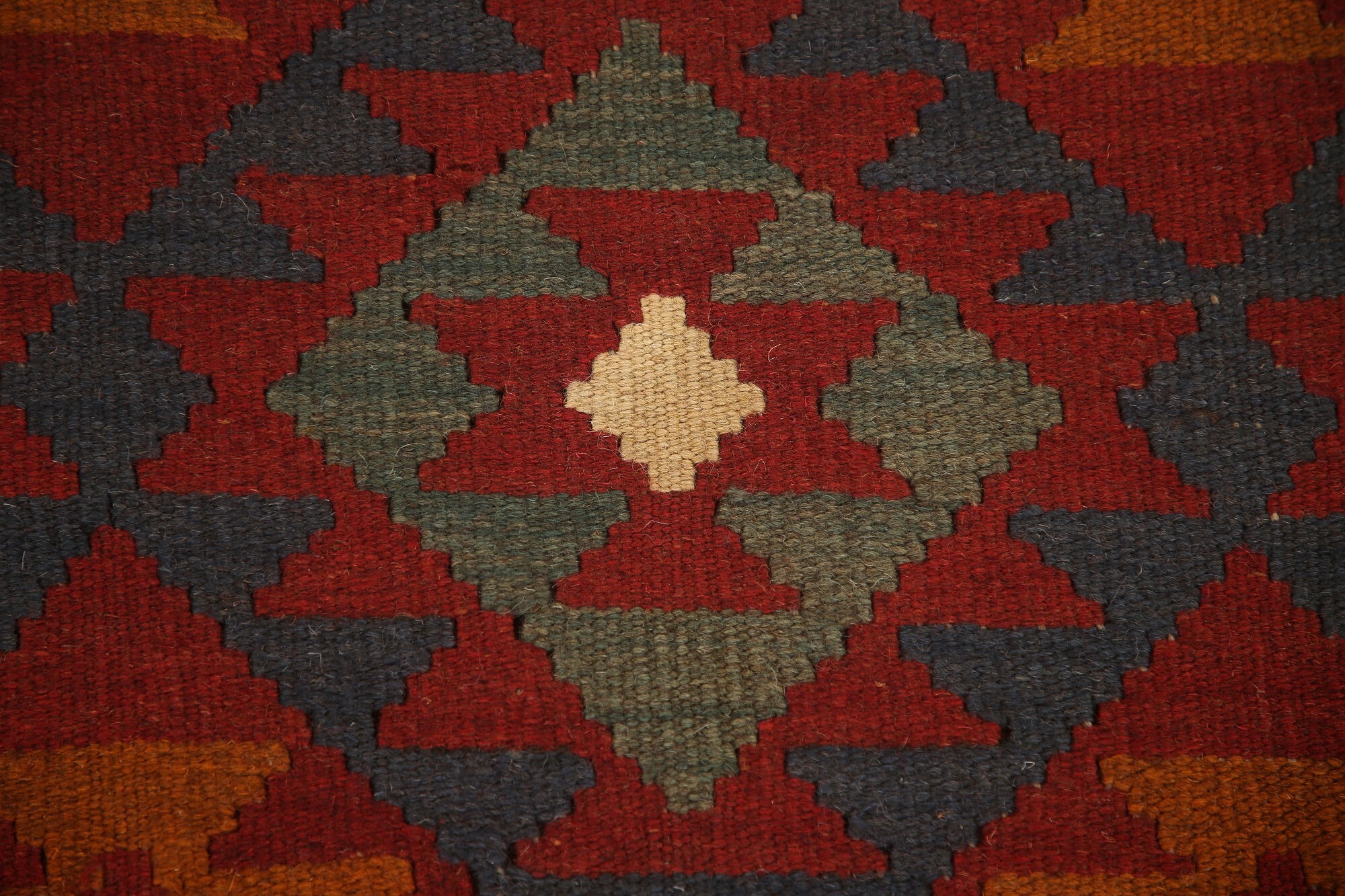 Reversible Wool Kilim Area Rug 4x6