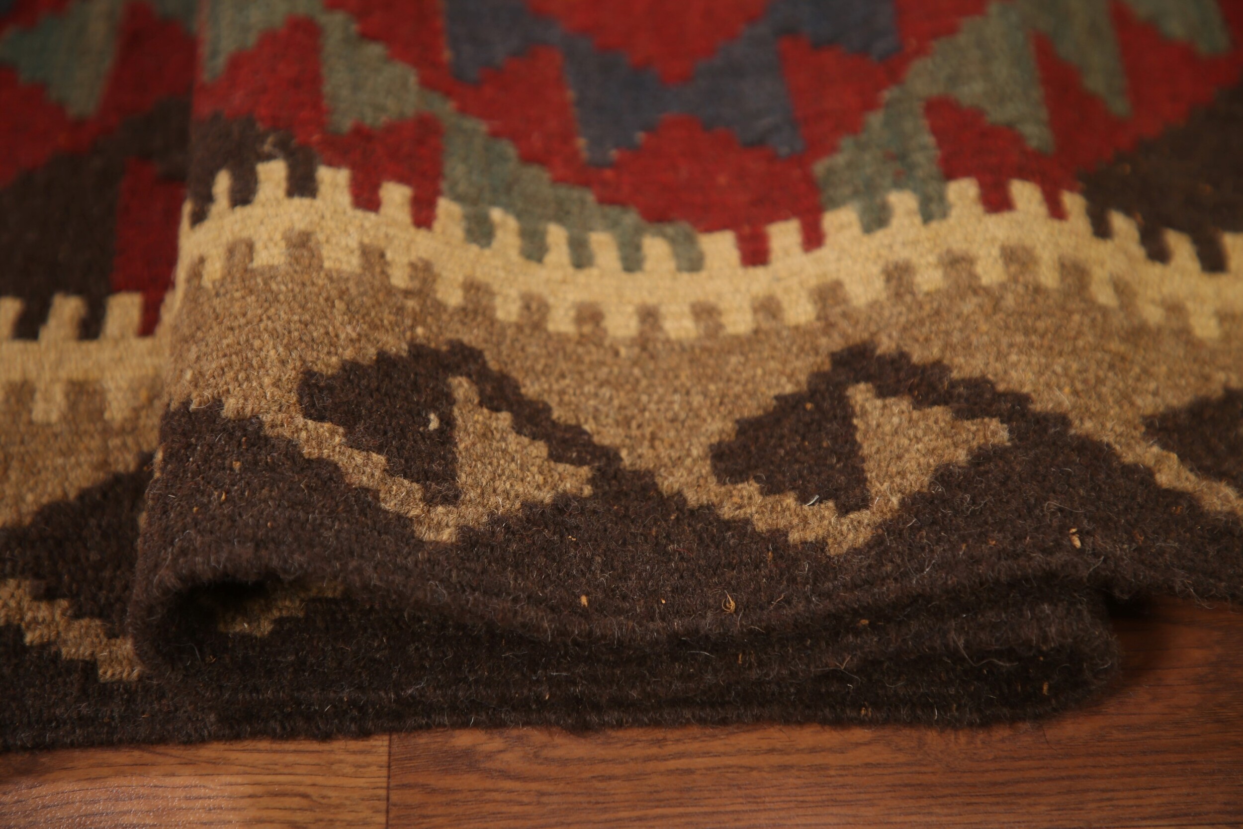 Reversible Wool Kilim Area Rug 4x6