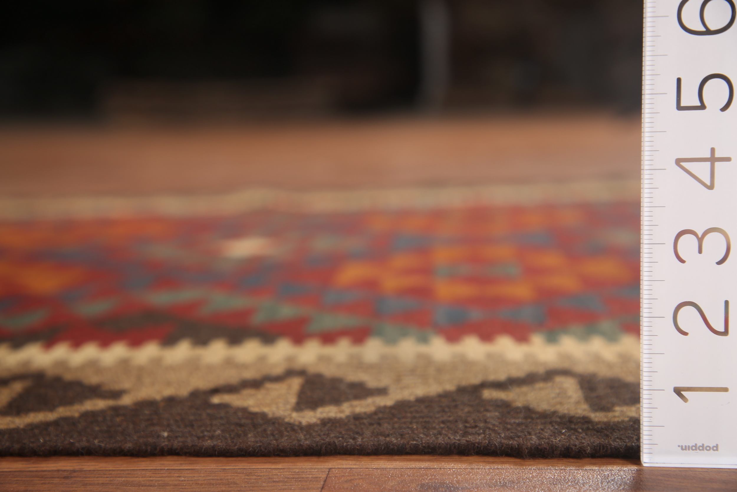 Reversible Wool Kilim Area Rug 4x6