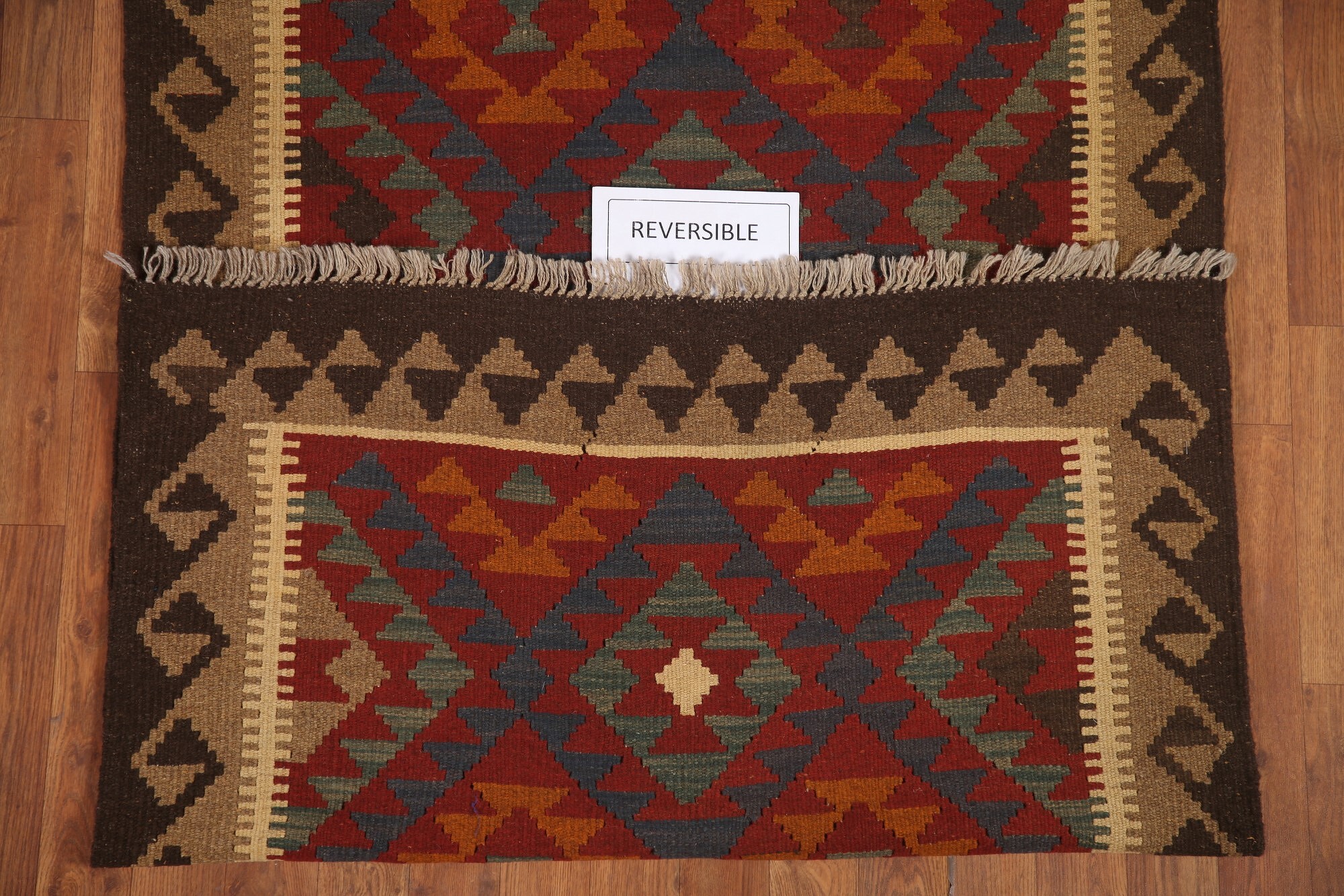 Reversible Wool Kilim Area Rug 4x6