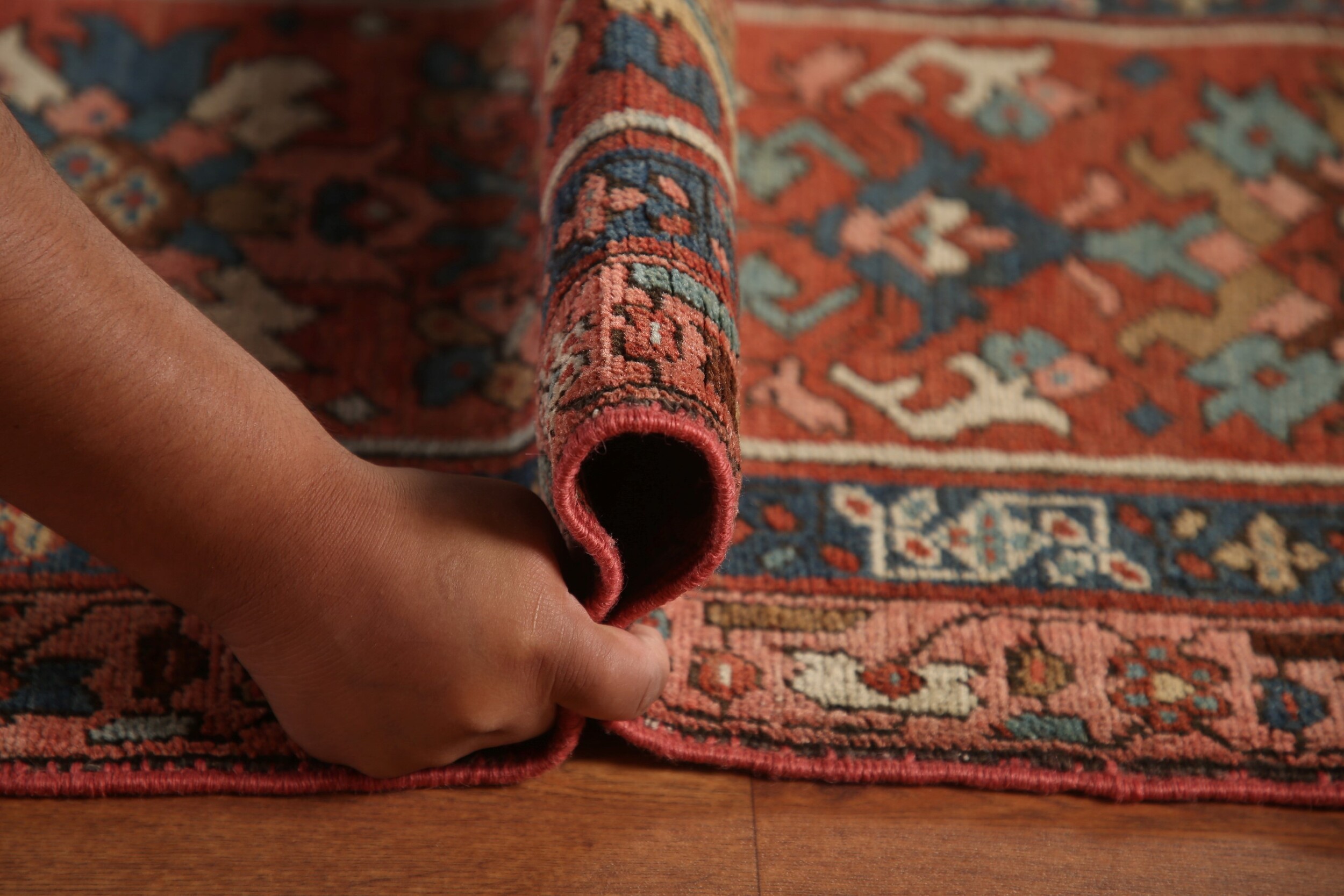 Pre-1900 Masterpiece Vegetable Dye Heriz Serapi Persian Rug 13x19