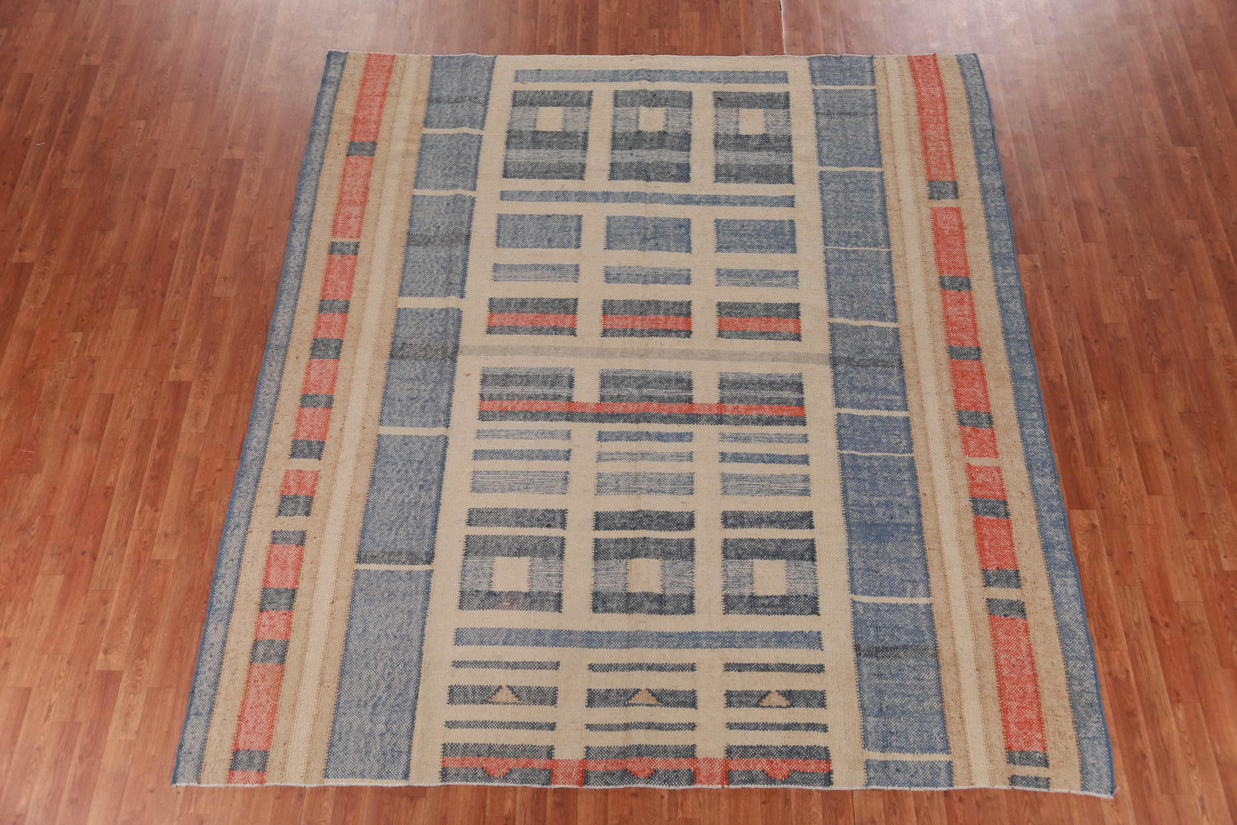 Vegetable Dye Jute Kilim Turkish Square Rug 9x9
